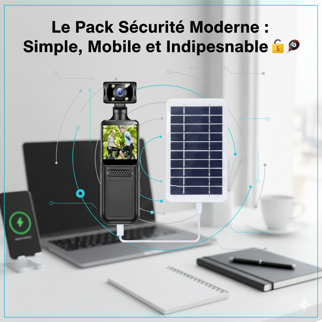 Pack sécurité Caméra 4G + Panneau Solaire Gabon – PRIX CHOC